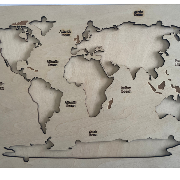 Wooden world map puzzle – Booksie